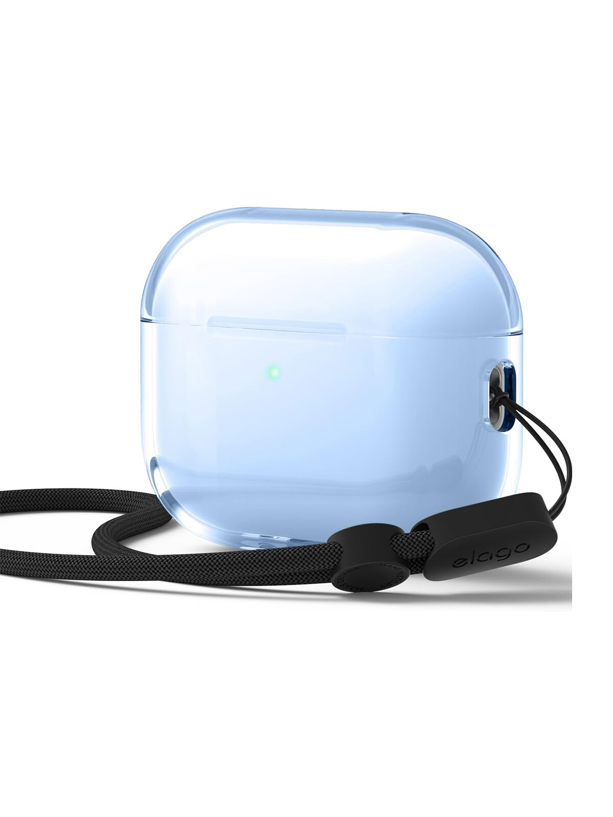 Чехол Elago для Airpods Pro 3, Clear Strap case тонкий силиконовый со шнурком на руку, голубой
