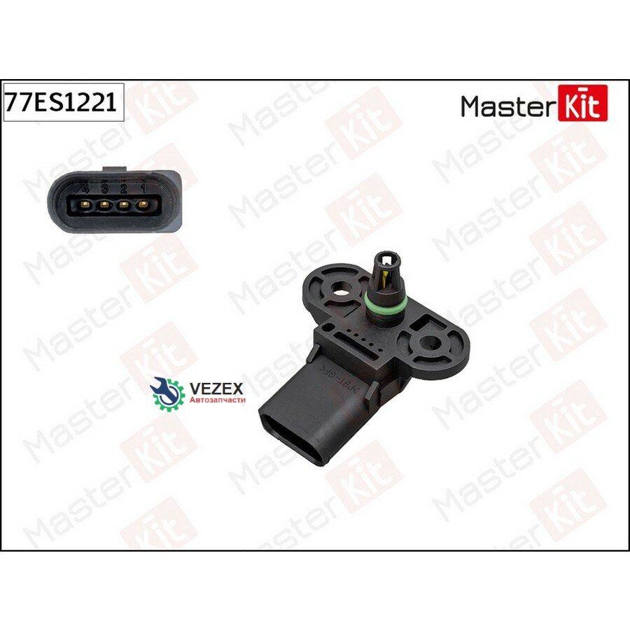 MASTERKIT 77ES1221 Датчик, давление во впускном газопроводе VW GOLF/PASSAT 1.6 77ES1221