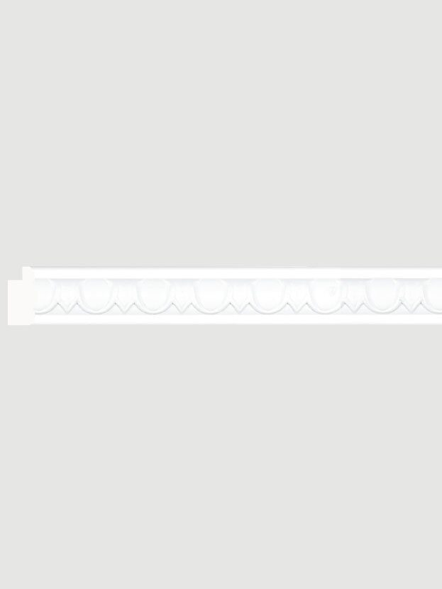 Молдинг 17 мм, Интерьерный багет из дюрополимера, цвет "Белый мат", длина 2400 мм. Набор 5 штук.