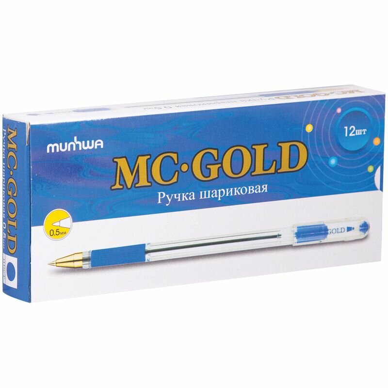 Ручка шар. Munhwa "MC Gold", 12шт.