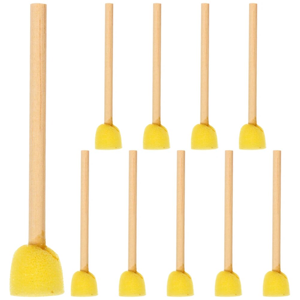 Набор губок для рисования с деревянными ручками 10Pcs