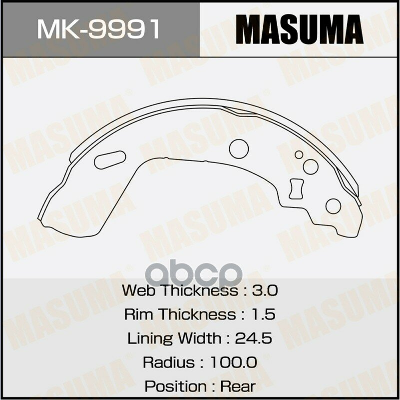 Колодки барабанные MASUMA SWIFT/ AZG412,413 Masuma арт. MK9991