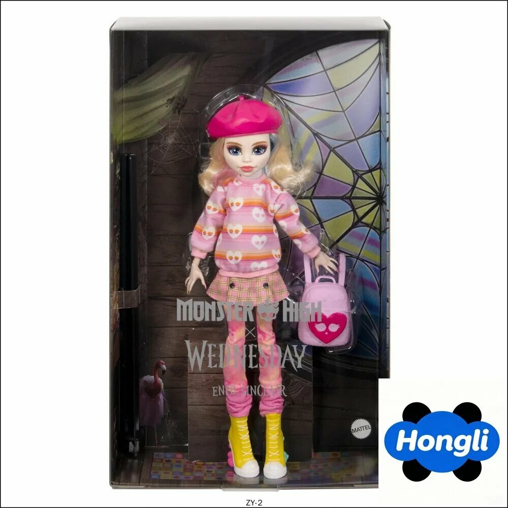 Коллекционная кукла Mattel Monster High Wednesday Enid Sinclair, премиум комплект с одеждой и аксессуарами, рекомендована для детей от шести лет