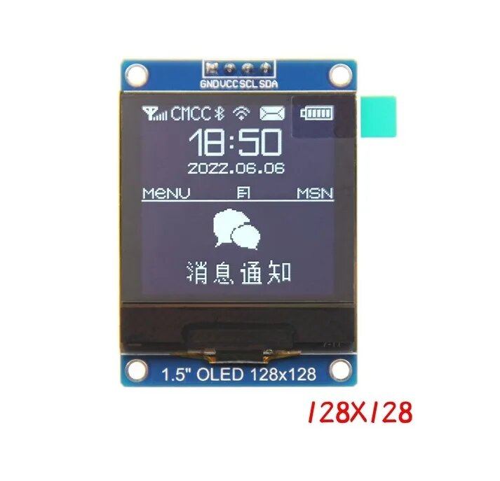 3,5-дюймовый 4-контактный OLED-модуль, экран SH1107, драйвер IC 1,5*128, интерфейс IIC I2C для 51 STM32 P22101 P22102