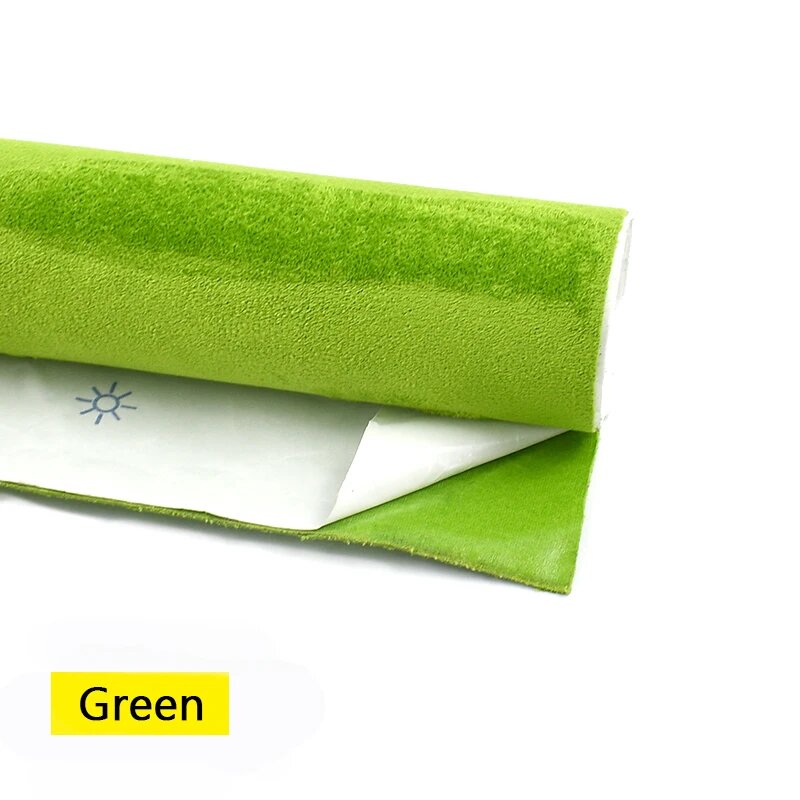Meetee самоклеящаяся замшевая ткань для автосалона Зеленый, 20x71cm, Green