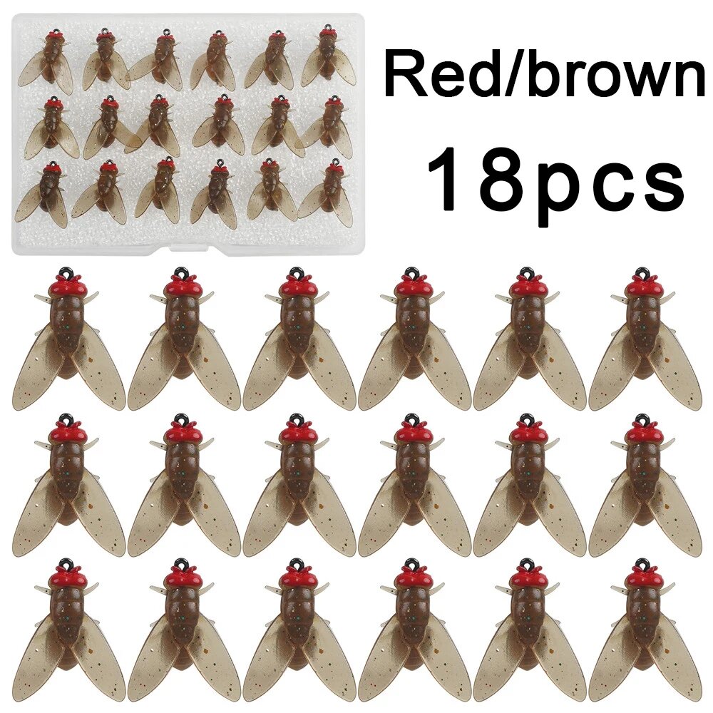 Нахлыстовые мушки, 18 шт, red-brown