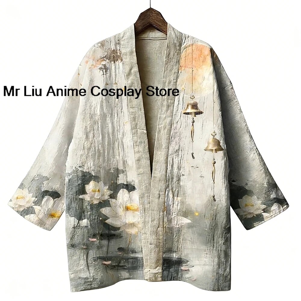 Кардиган-кимоно 3D-укё-э из полиэстера с японским принтом 4XL, Haori Jacket12