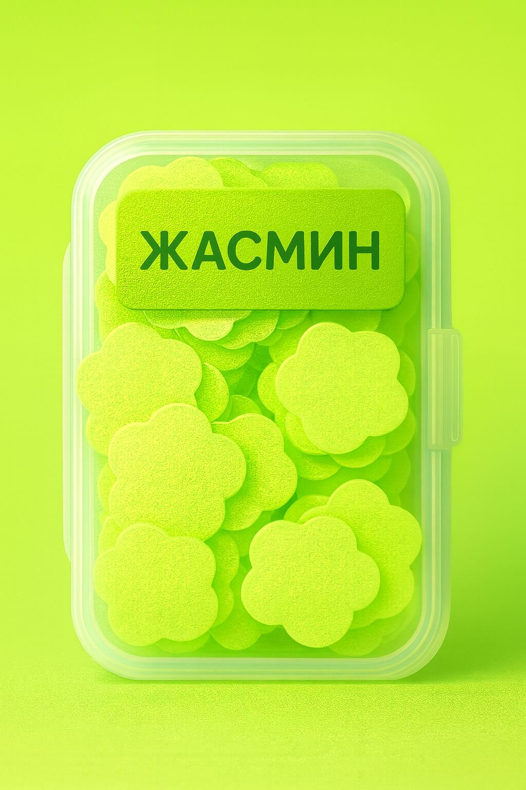 Одноразовое мыло пластинками жасмин/Листовое, дорожное в кейсе / Мыльная бумага