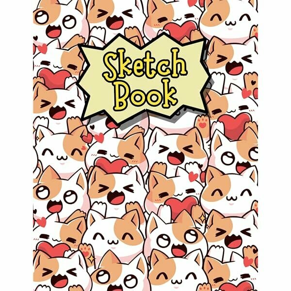 Drawing Pad For Kids: Blank Paper Sketch Book for Drawing Practice. 120 Pages 8.5 x 11 Large Sketchbook for Kids Ages 4-12. Notebook For Sketching, . Writing Etc. Kawaii Chibi Cats Cover Design.，Reprinted paperback book