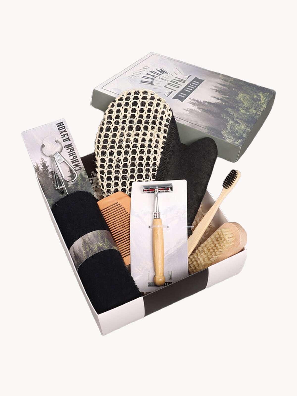 Набор подарочный Этель "Сильному духом" полотенце, щётка, расчёска