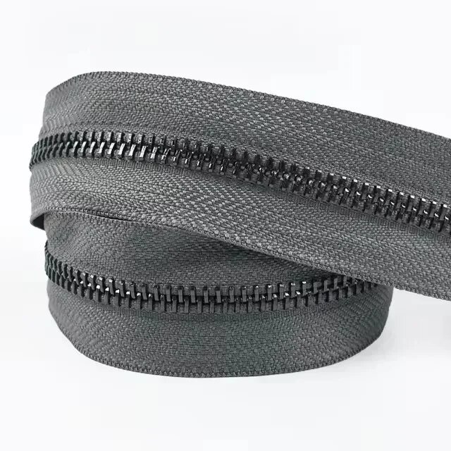 Металлическая молния Meetee 5# для шитья Черный, GrayGunBlack, 2Yards