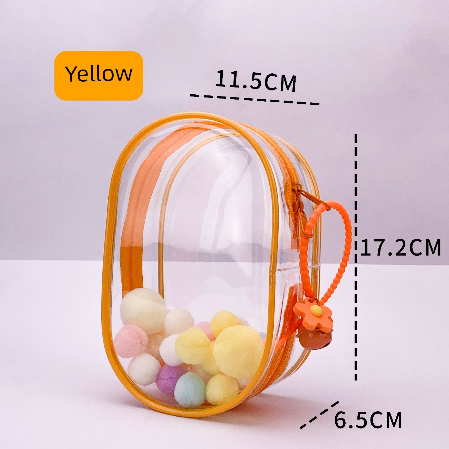 MINISO Дисней Винни-Пух Прозрачная сумка для хранения Желтая с силиконовым колокольчиком и лентой Без игрушки