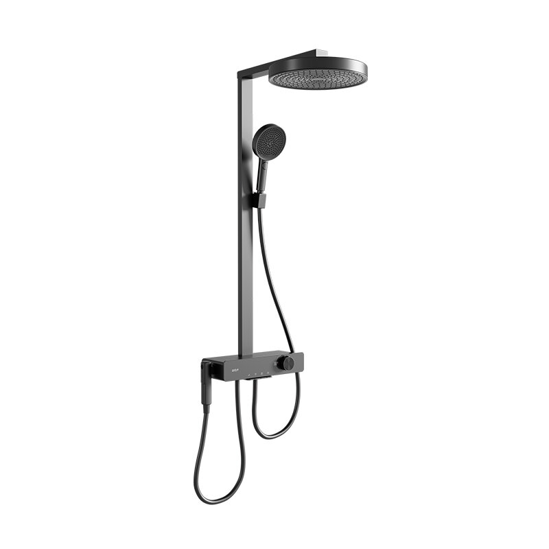 Душевая стойка с термостатом Xiaomi Whale Spout Shower i9 Giant Screen Boost Massage Top Spray Real-time Digital Display Rock Gray