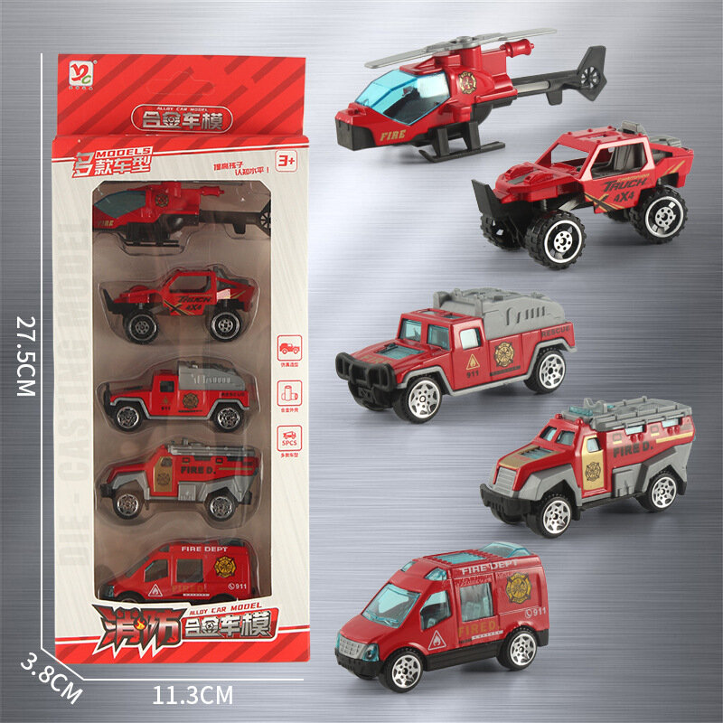 Набор моделей автомобилей 088-103A, пожарная машина, легкосплавные, 5 шт