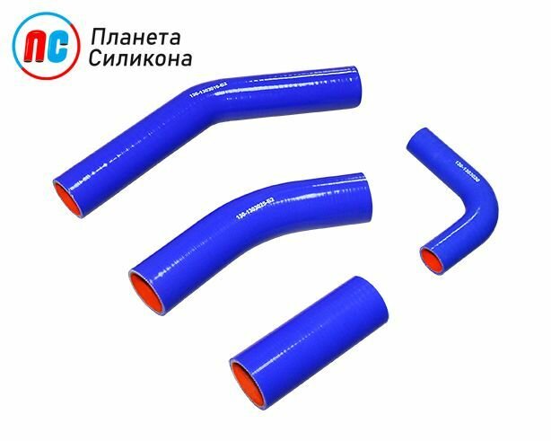 Силиконовые патрубки системы охлаждения ЗиЛ-130 (комплект 4 штуки)