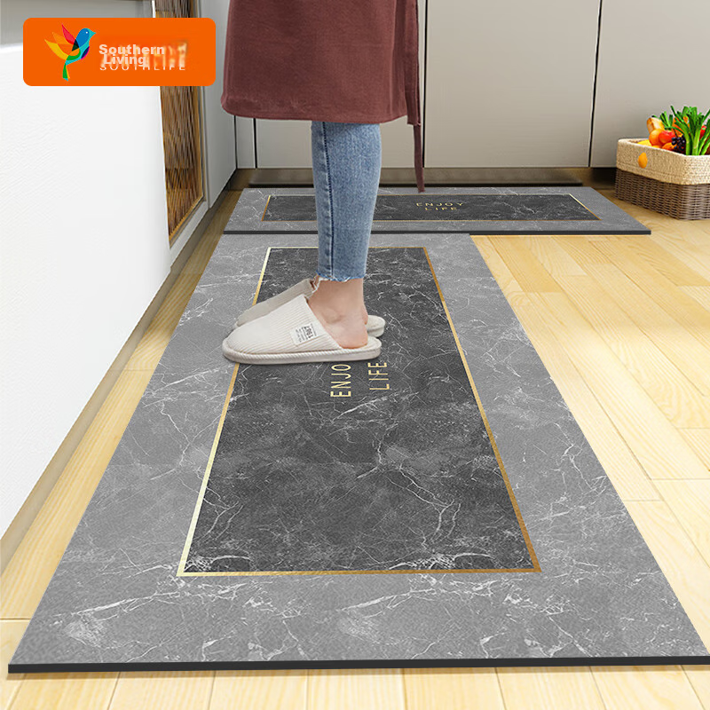 Southern Living Kitchen Mat, Waterproof And Oil-Resistant, Washable, Absorbent, Non-Slip, Dirt-Resistant, No-Wash Mat, Customizable, 50*80cm