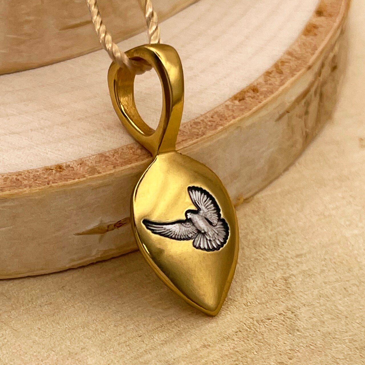 Подвеска Русские Мастерские, серебро, 925 проба, золочение, оксидирование, чернение