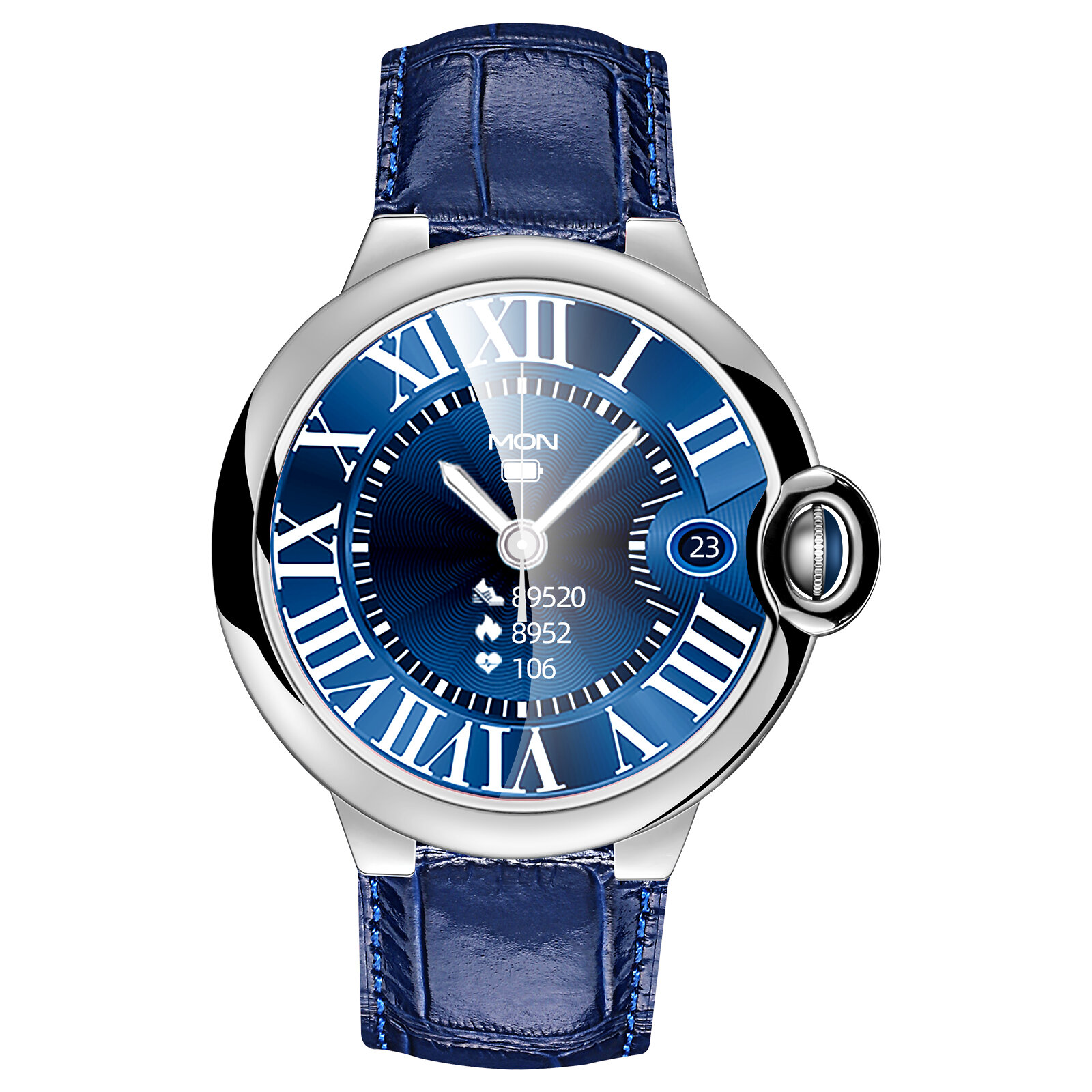 Женские смарт часы круглые, синий воздушный шар