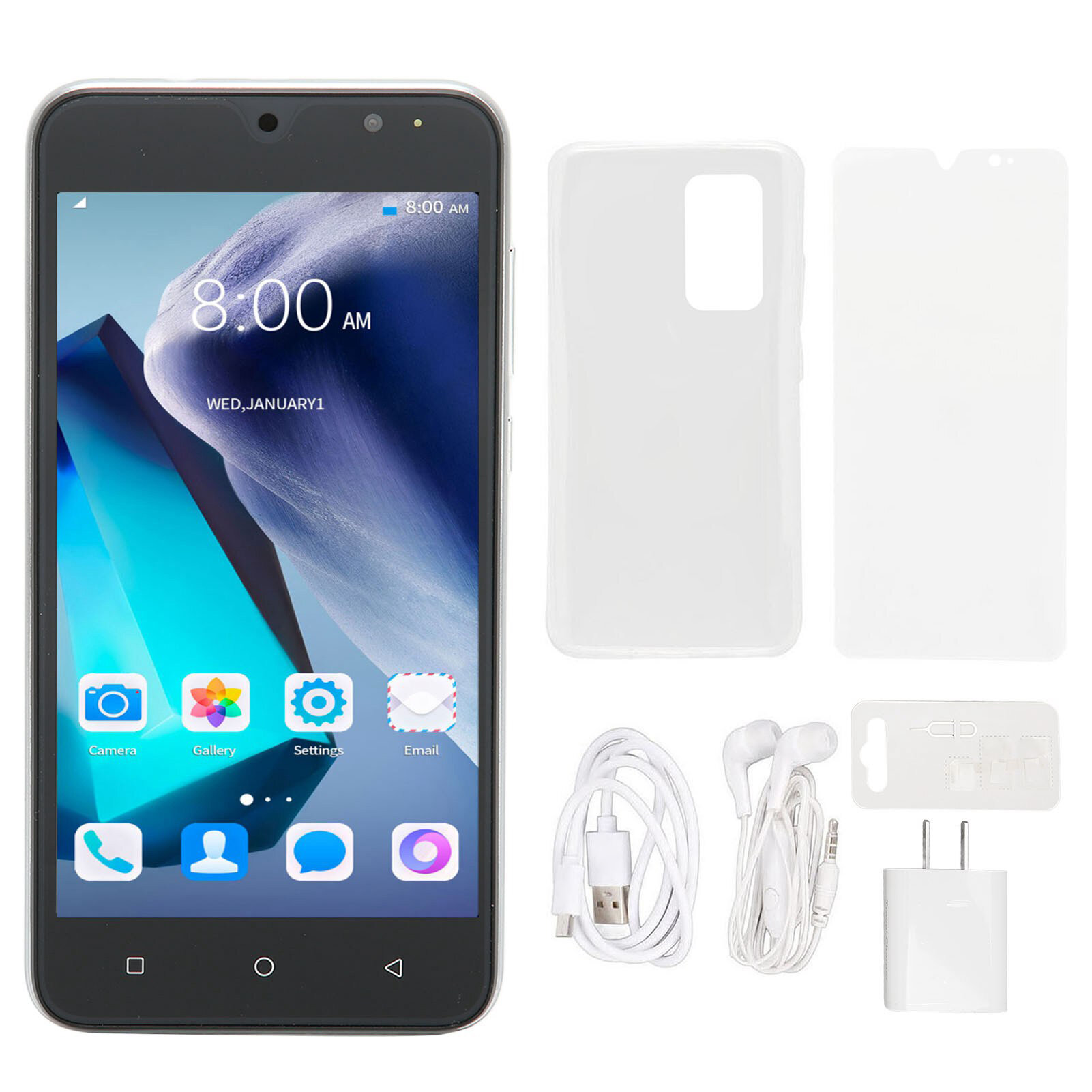 Мобильный телефон ABS со стеклом, 5,45 дюйма, 2 ГБ ОЗУ, 16 ГБ ПЗУ, 3000 мАч, распознавание лиц, 3G, Android 10, розовый, вилка стандарта США, 100-240 В.