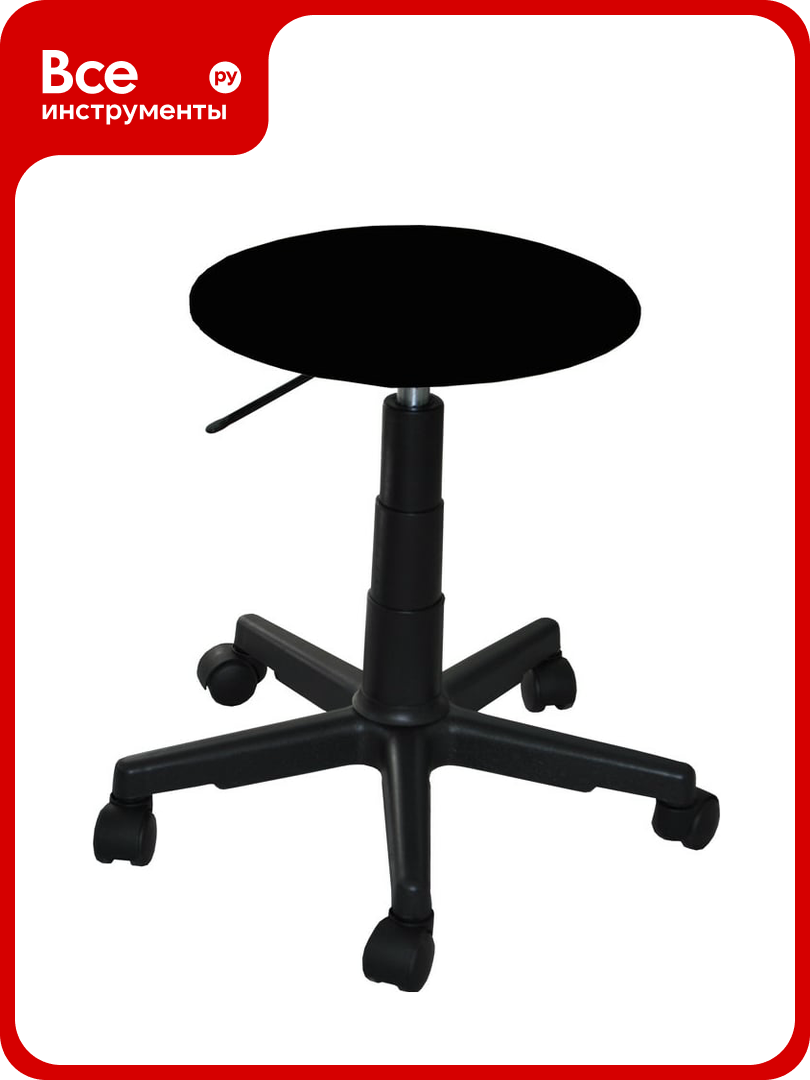 Лабораторный стул-кресло для оператора ООО Комус UF2 Талли, кожзам черный, пластик