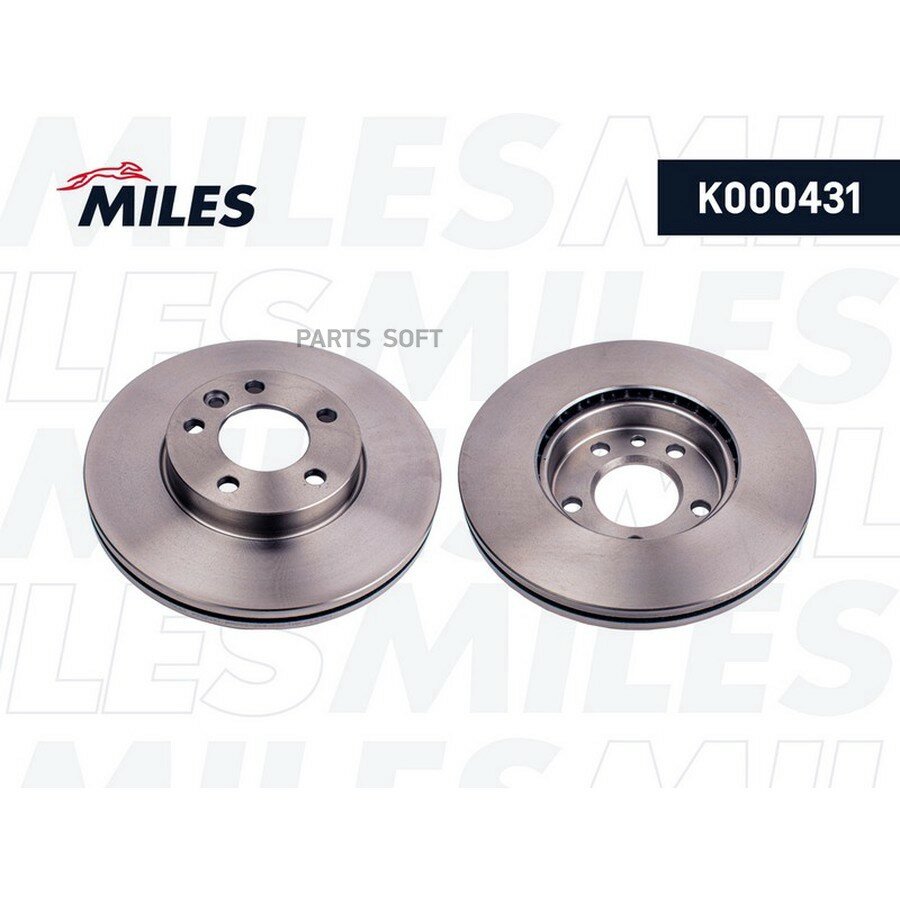 MILES K000431 Диск тормозной VW MULTIVAN/T5 03-/TOUAREG 02-10 передний D=308мм. ()