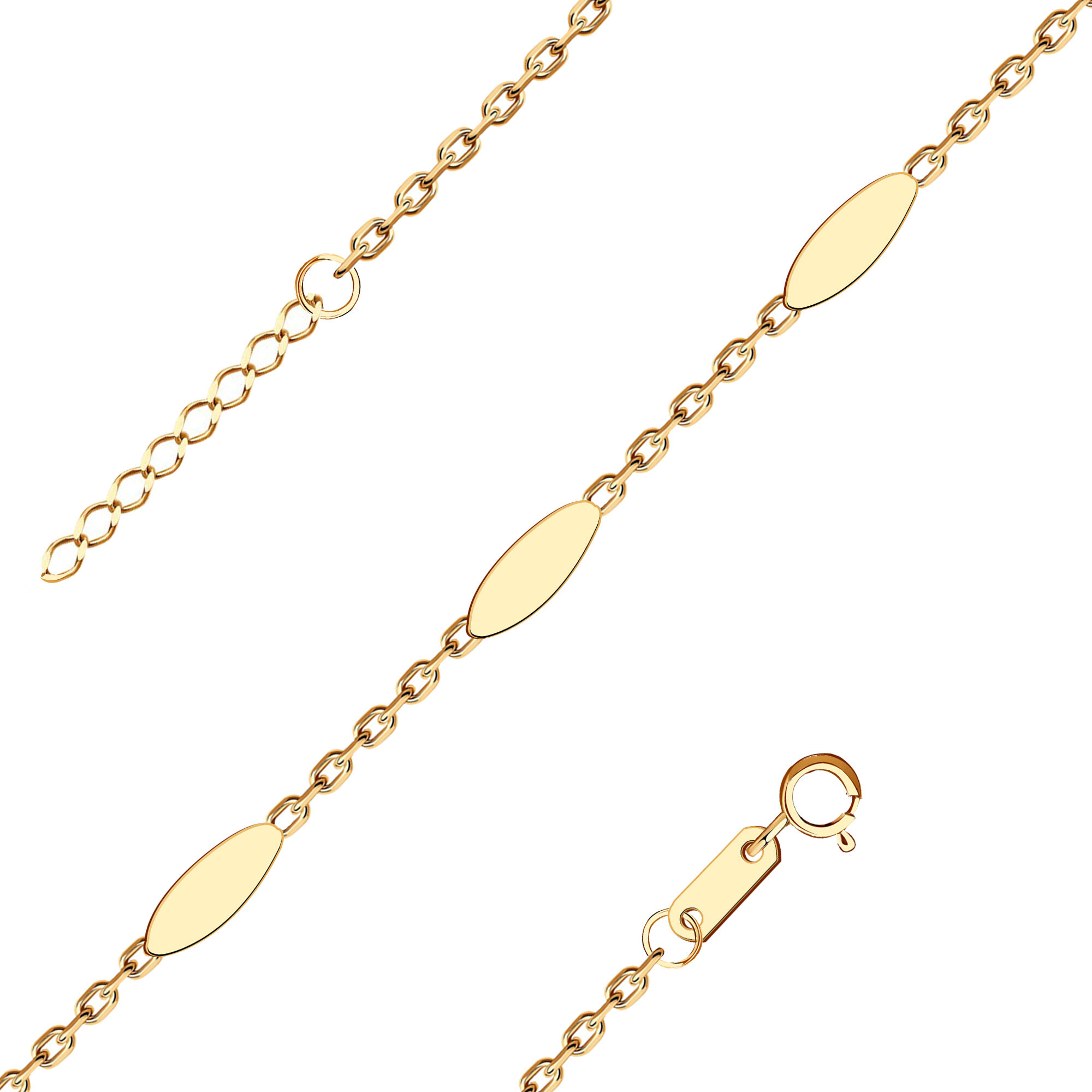 Браслет, красное золото, 585 проба