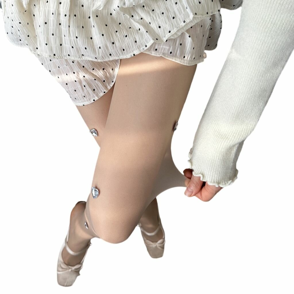 Сексуальные колготки в сеточку с цветочным узором-Голубое озеро