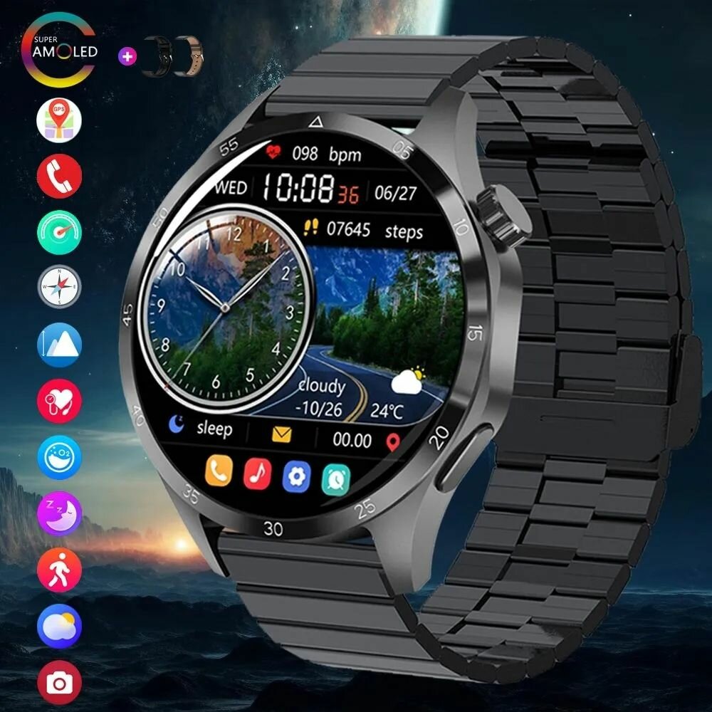 GT4 PRO+ смарт часы мужские женские наручные круглые с nfc gps измерением давления, умные часы мужские женские наручные водонепроницаемые