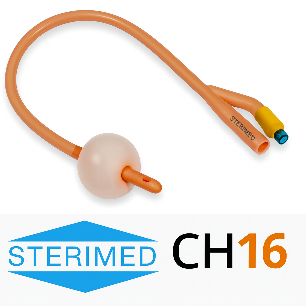 Катетер фолея Sterimed, 2-х ходовой, размер СН 16, длина 40 см (Оранжевый)