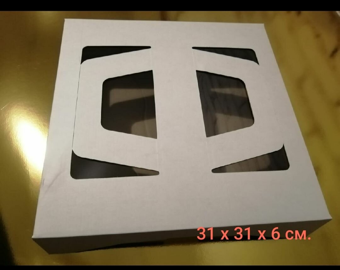 Коробка для торта с окном. Белая