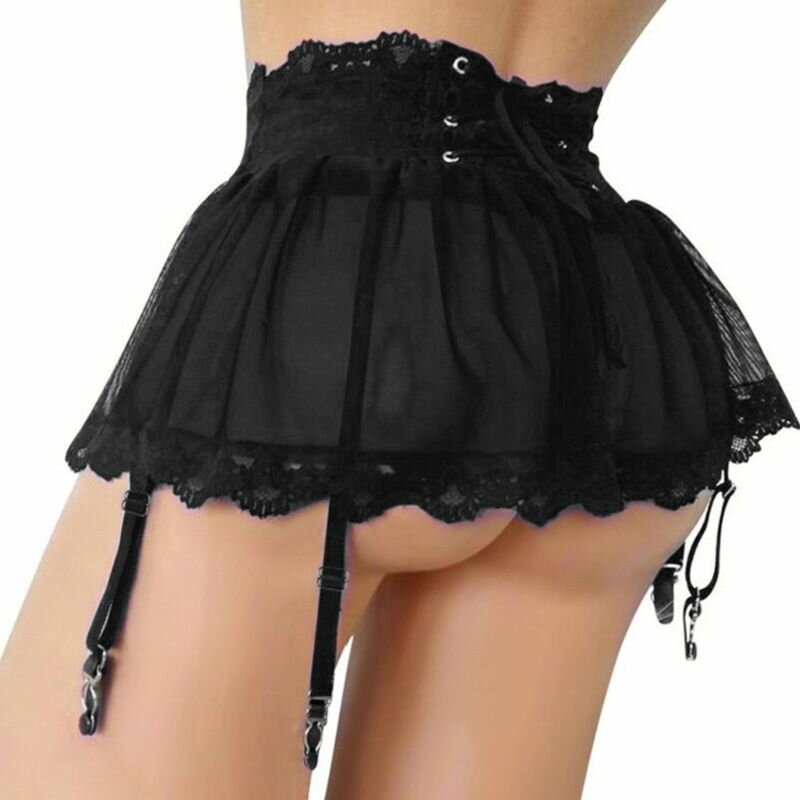 Мини-юбка с подвязками