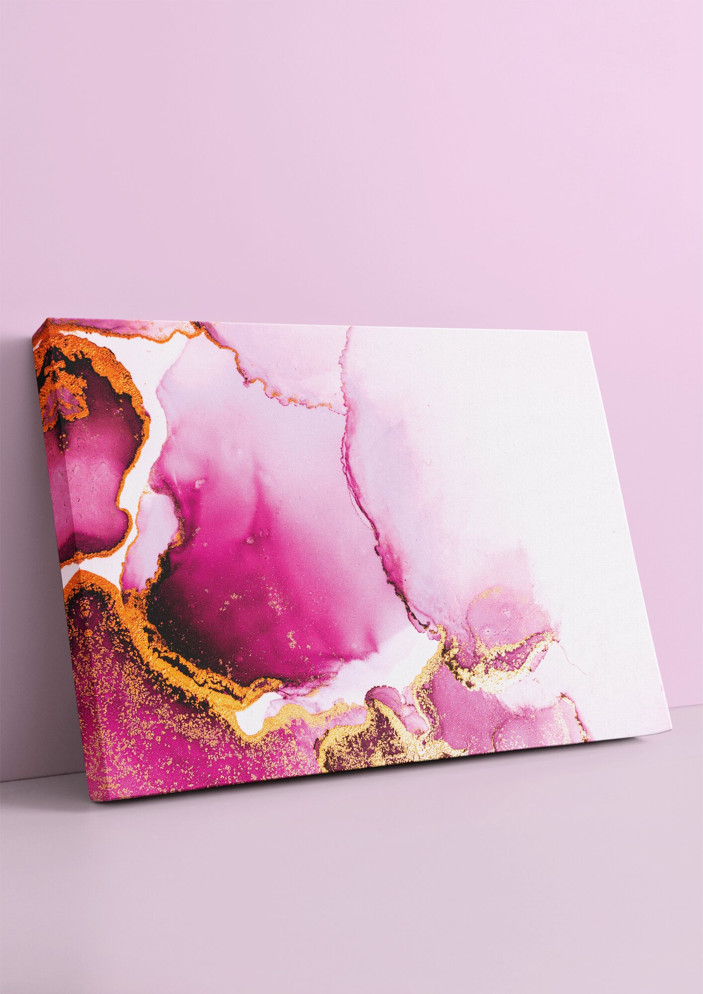 Картина горизонтальная, Акцентная розовая абстракция, 50х80 см Art IrbisPrint натуральный холст на подрамнике 20 мм