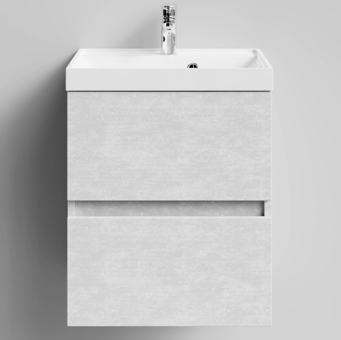 Тумба с раковиной Бест 50 подвесной, белый камень