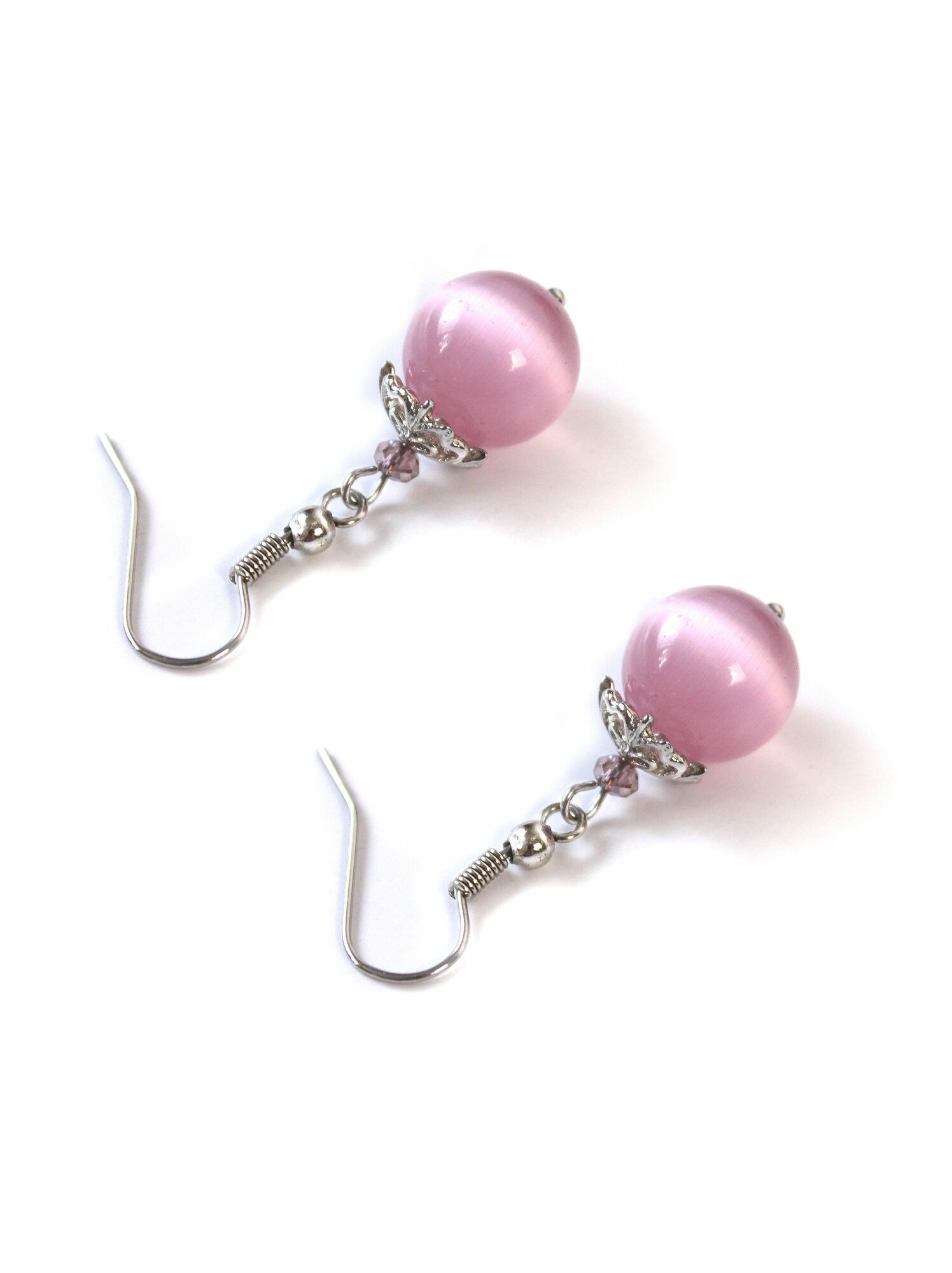 Серьги, кошачий глаз