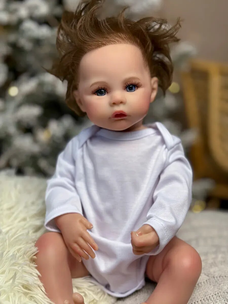 Кукла reborn мальчик 45 см пупс мягконабивной