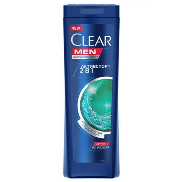 Шампунь CLEAR Men Активспорт 2в1 против перхоти 400мл мужской
