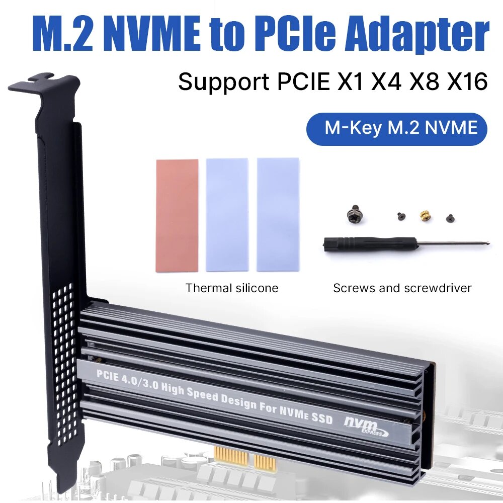PCIe 4.0 X1 Адаптер M.2 NVME для SSD fenvi