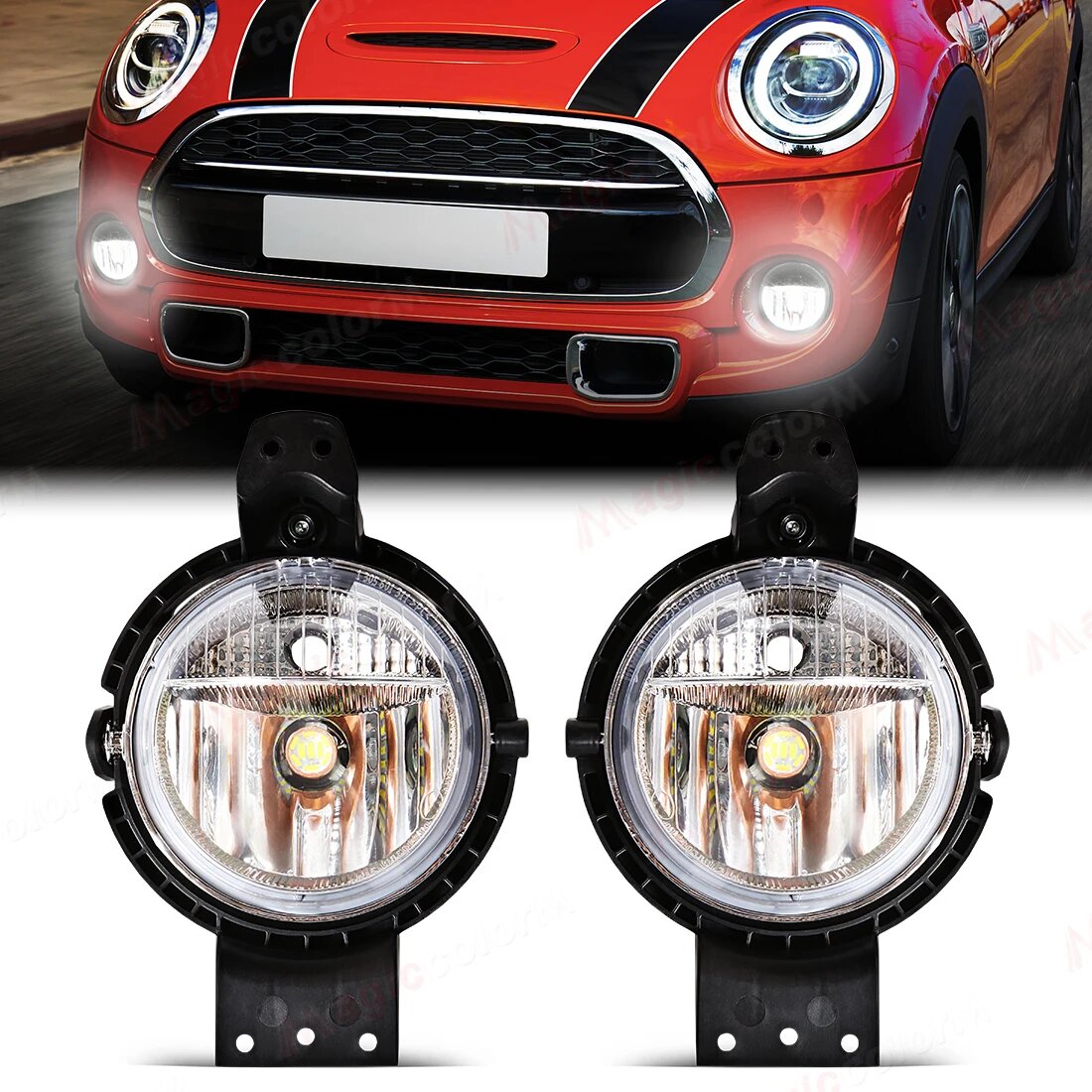 Для BMW Mini Cooper 2011-2016 Countryman R60 Paceman R61 Противотуманные фары Передние фары дальнего света Галогенные светодиодные лампы 63179802163 LED Bulbs White