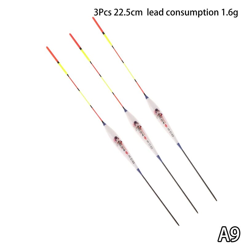 Высокочувствительный поплавок для карася, белый пластик, 3 шт, поплавок средней длины, поплавок A9