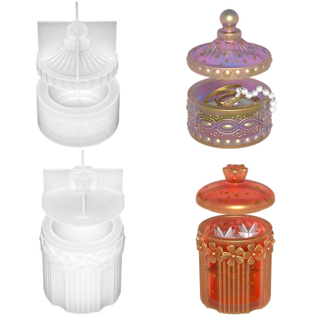 Формы Для Кружевных Банок Ящик Для Хранения Силиконовых Форм Шкатулка Для Ювелирных Изделий Эпоксидные Смолы Формы Контейнер Формы для Изготовления Художественных Ремесел DIY