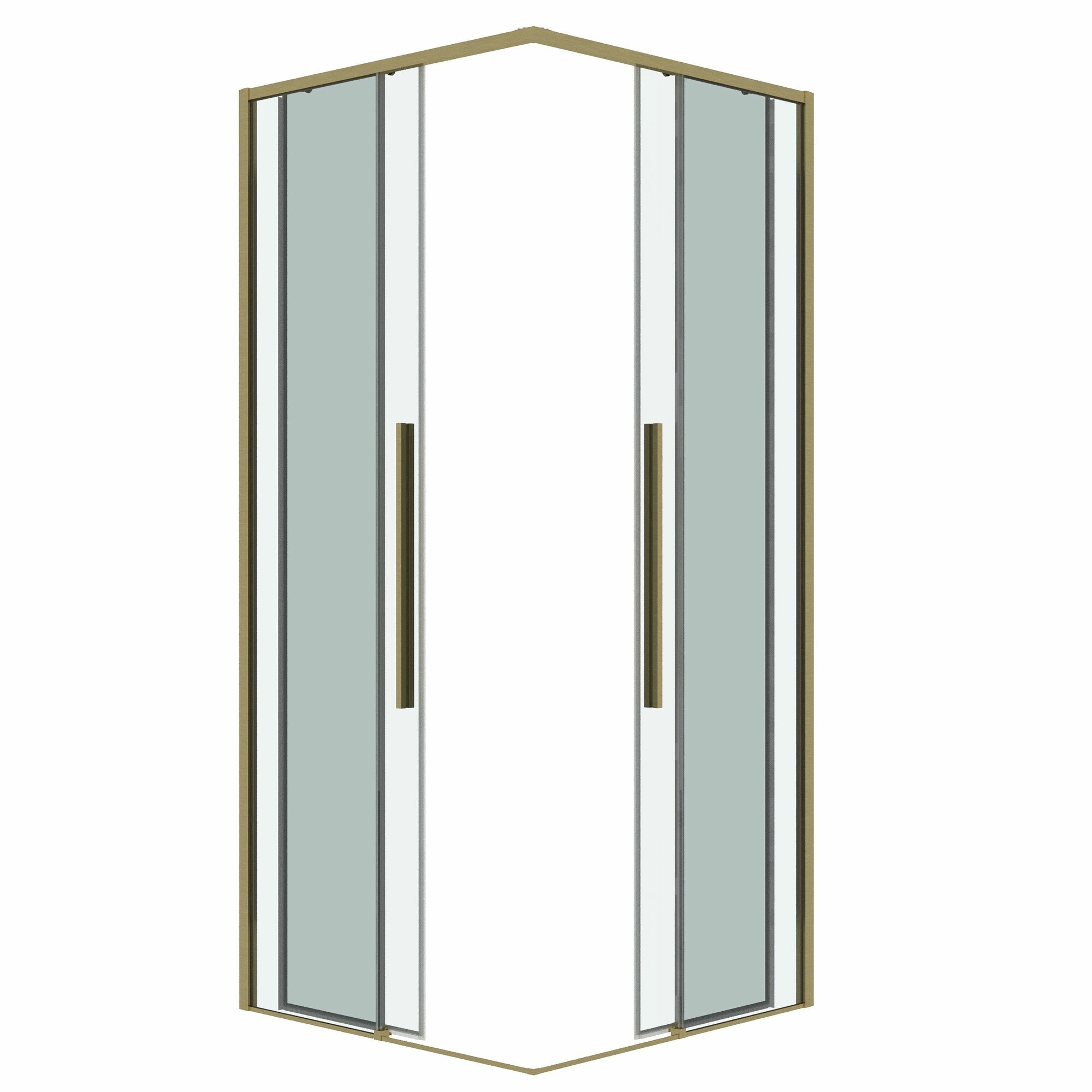 1/2 душевого ограждения Grossman Galaxy 1/2. K33.01.70.32.00 (70х195) золото сатин, стекло прозрачное, 1 место