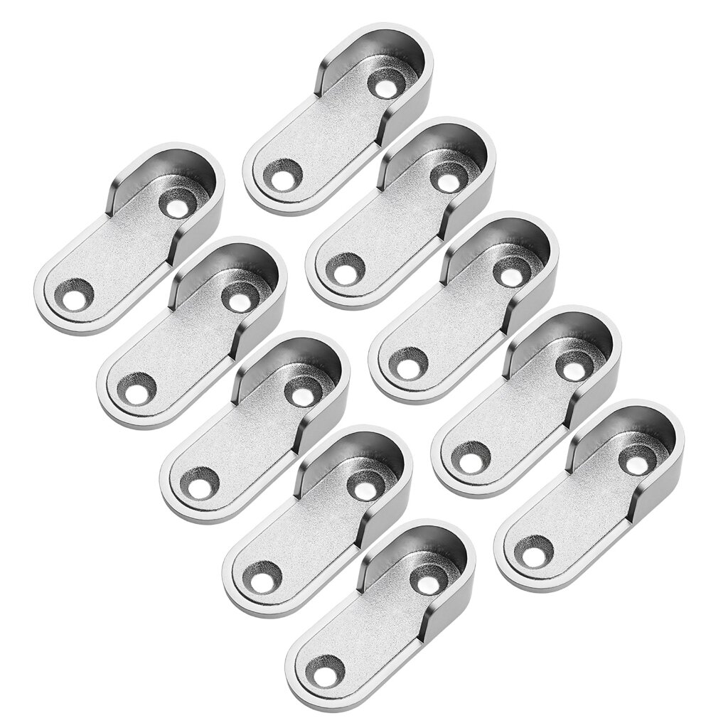 10шт Овальные Фланцы Для Крепления Кронштейнов Для Шкафа Цинковые Сплавы Утолщенная Опора Для Вешалки Одежды Скобяные Изделия Для Шкафа Стержневые Кронштейны