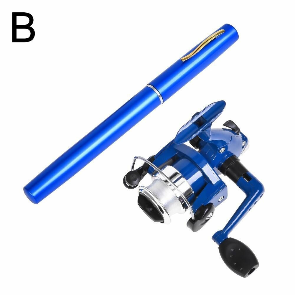 Телескопическая мини-удочка 1 м, удочка в стиле ручки, спиннинговая катушка