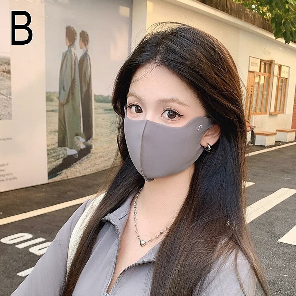 Маска женская 3D трехмерная антиультрафиолетовая езда дышащая ледяная шелковая тонкая маска