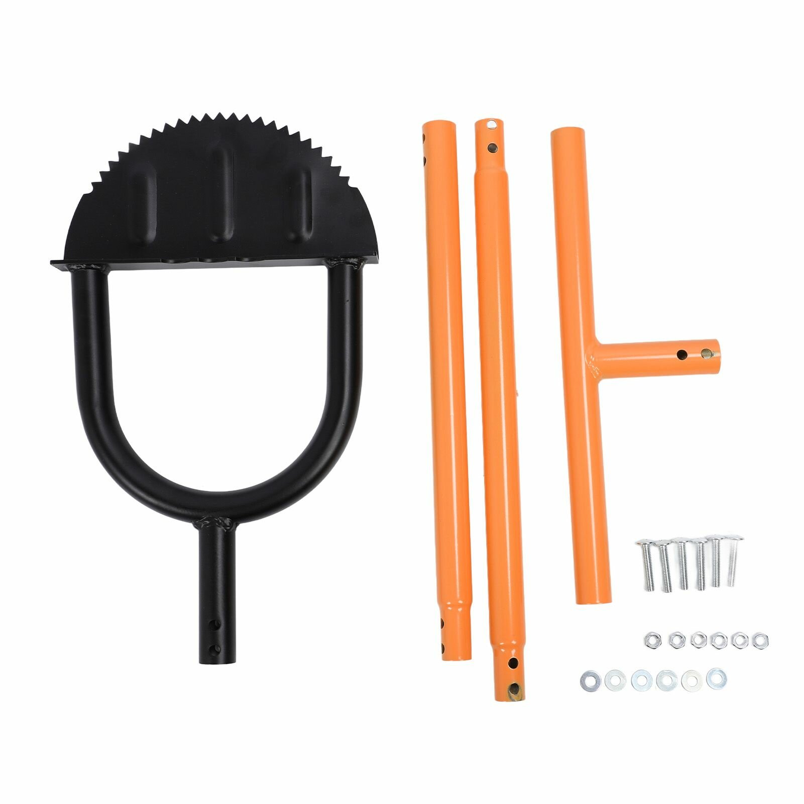 Ручной газонокосилка с полумесяцем и зубьями пилы из углеродистой стали с длинной ручкой и ступенчатым лезвием