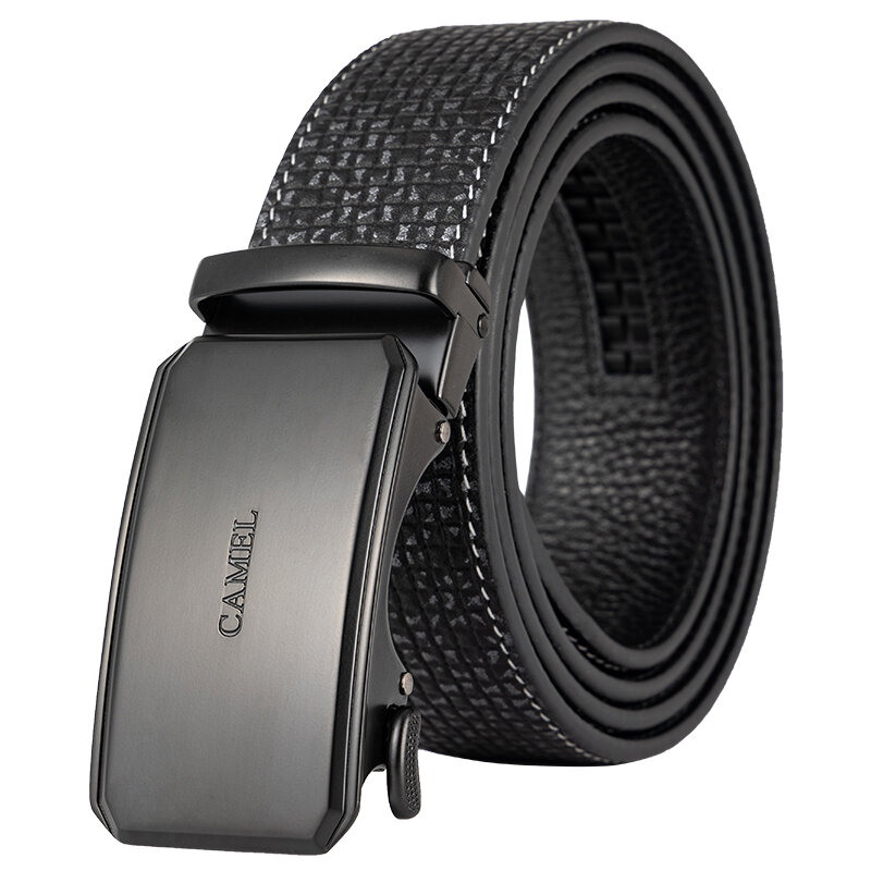 CAMEL Cow Leather Belts Men's Black Width 3.55cm 125cm