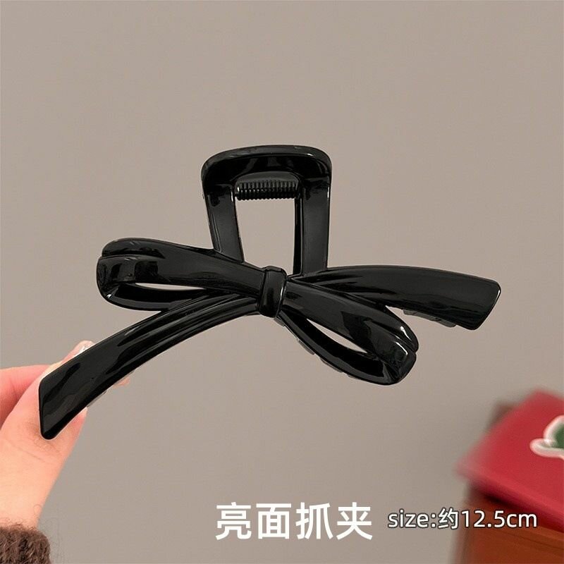 Элегантная заколка для волос с бантом, большая, осень-зима, пучка на затылке, с акульим зажимом, аксессуар ,