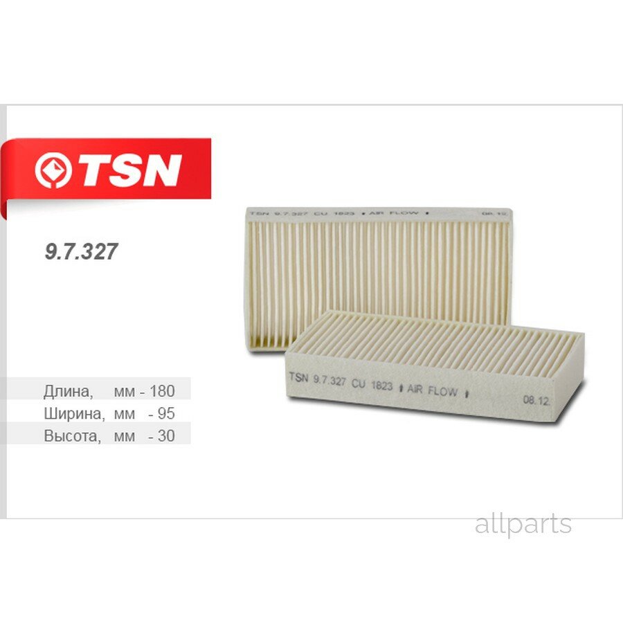 TSN 9.7.327 Фильтр салона HONDA: HR-V, Logo TSN 9.7.327