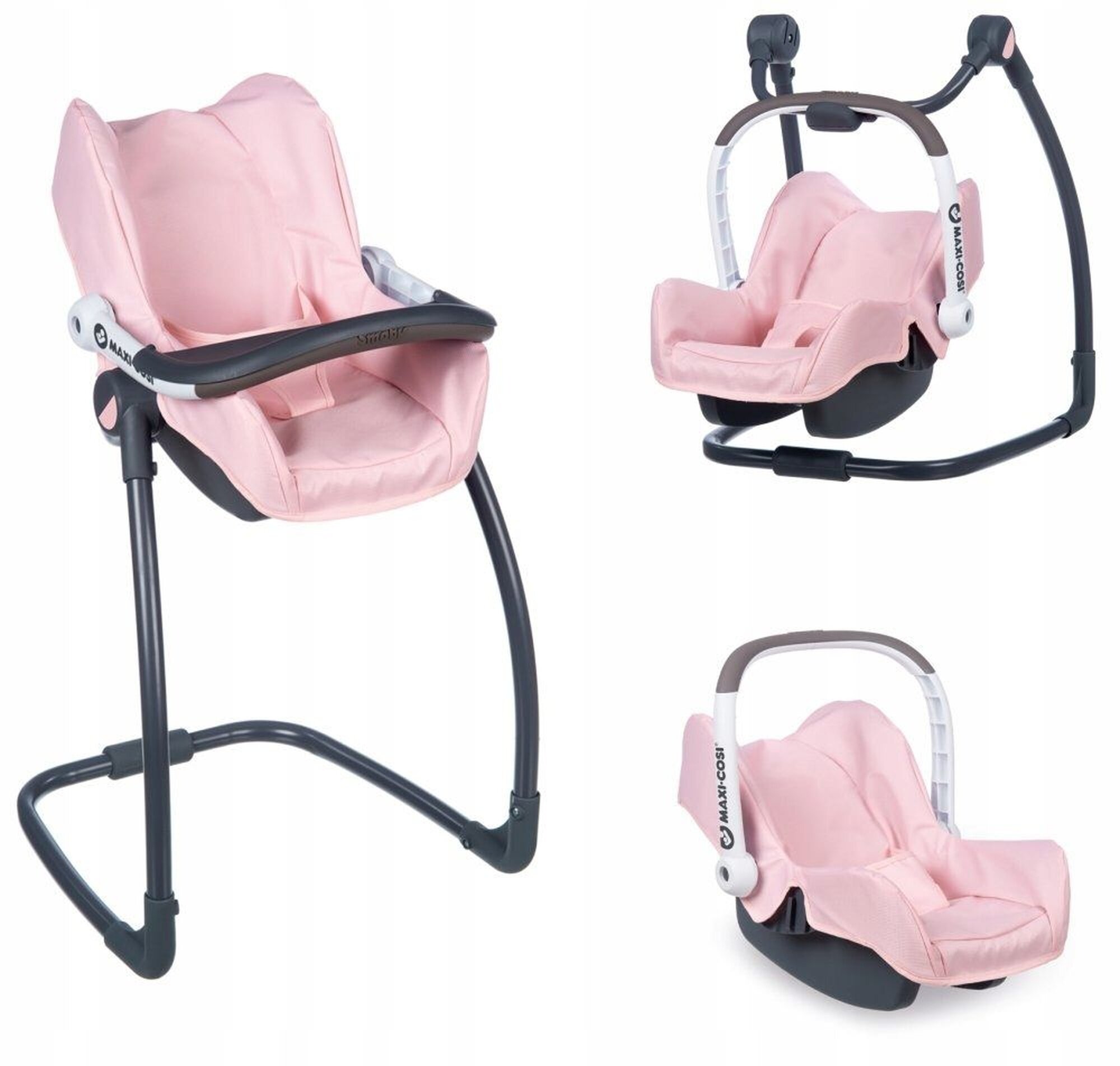 Игровой набор Smoby Maxi Maxi-Cosi Quinny - Cтульчик для кормления 3 в 1 (стульчик, качели, переноска) - Смоби 240235