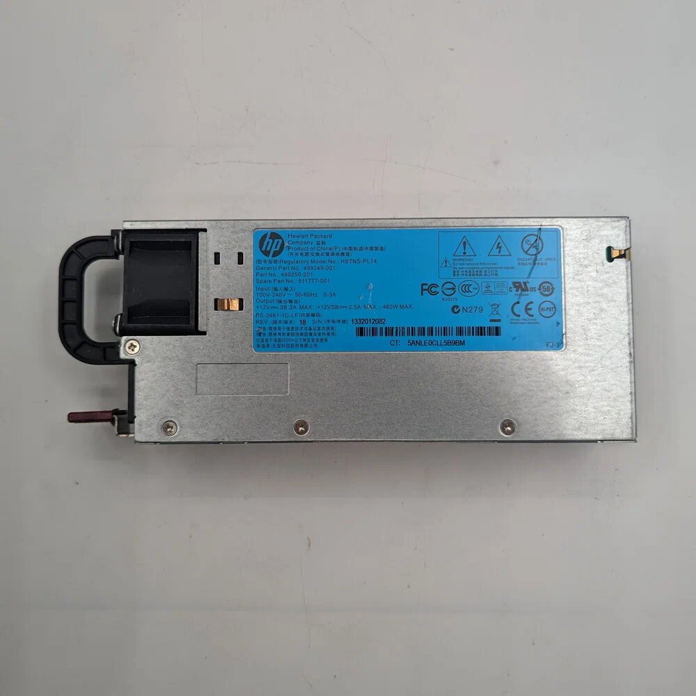 Блок питания HP HSTNS-PL14 Hot Plug 460W для серверов 160G6, 180G6, 360G6 и других 511777-001 ( 503296-B21 )